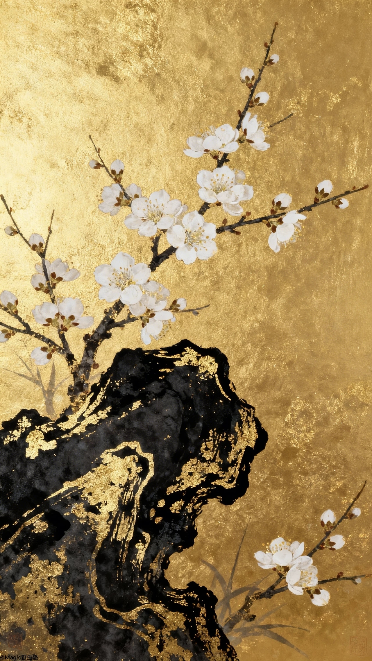 【爱主题】iOS26 裸眼3D立体壁纸·金岩梅花 25.10.20-荣耀俱乐部